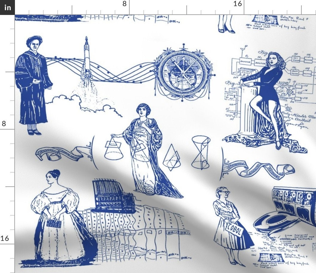 Computer Science Fabric Women of Computer Science Toile by | Etsy