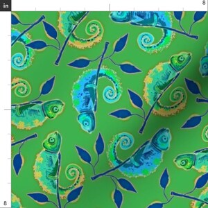 Bold Chameleon Lizard Fabric Ditzy Chameleons by Coopercraft Chameleon ...