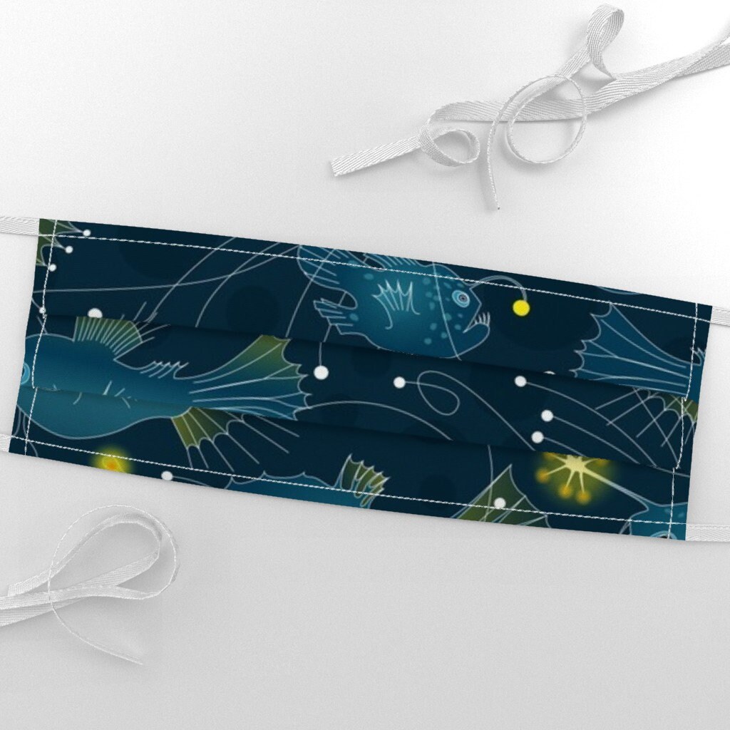 Angler Fabric Glow in the Deep by Michaelakobyakov Blue | Etsy