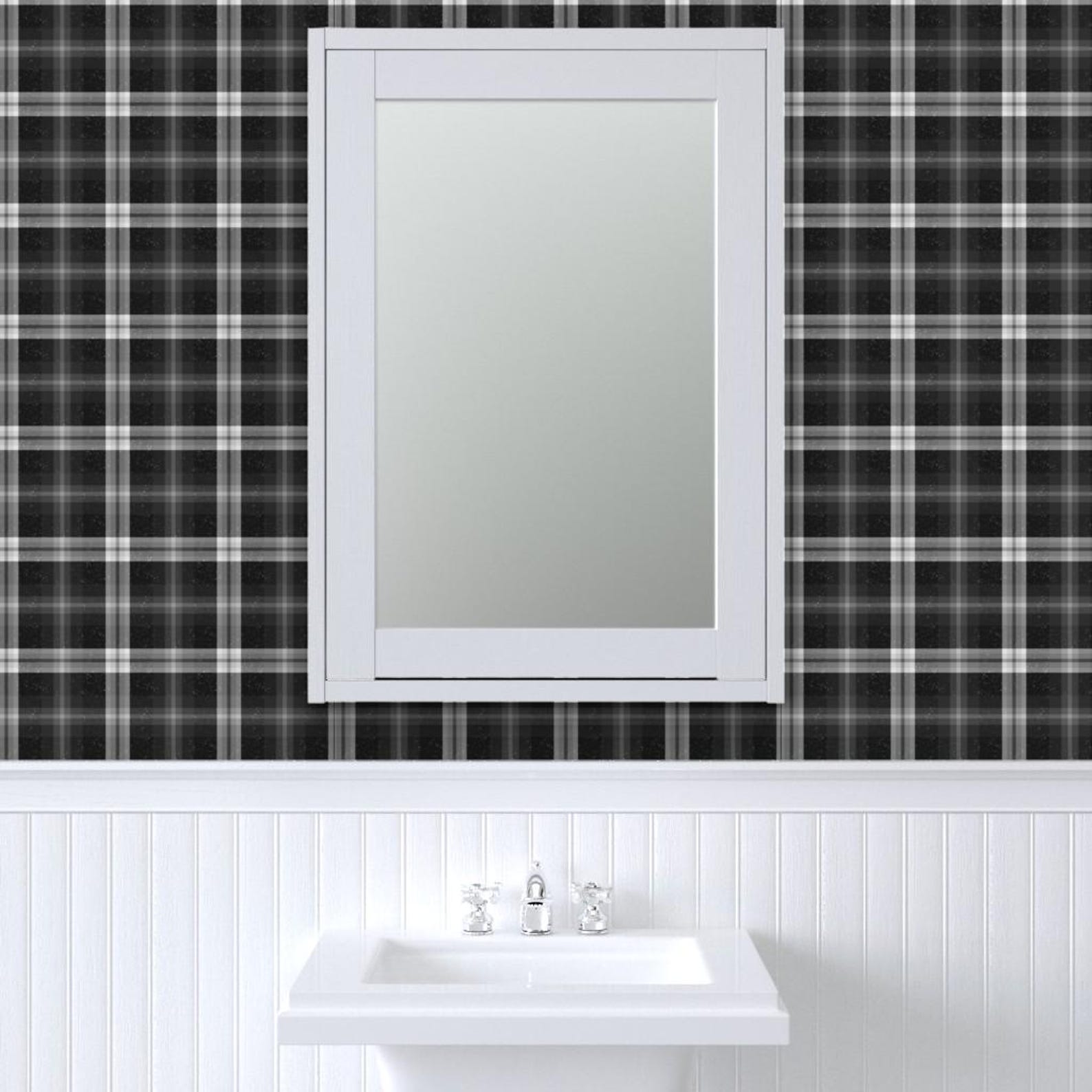 Black & White Plaid Wallpaper - Plaid Galaxy by Idoa- Modern Home Decor ...