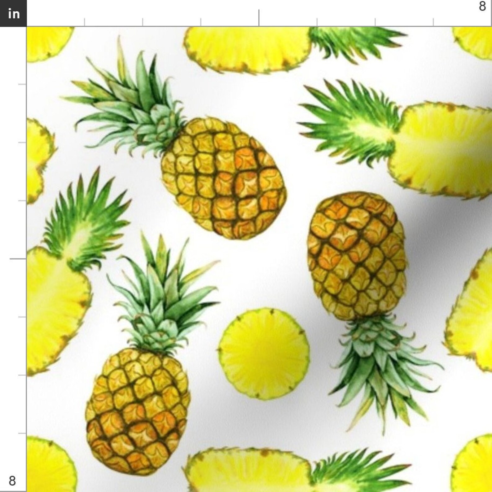 Summer Pineapples Fabric Pineapples By Svetlana Prikhnenko | Etsy