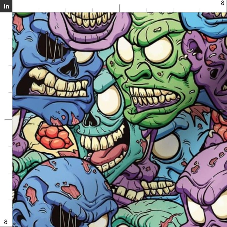 Zombies Fabric - Big Braaaiiiinnsssss by Sandityche - Zombies Halloween ...