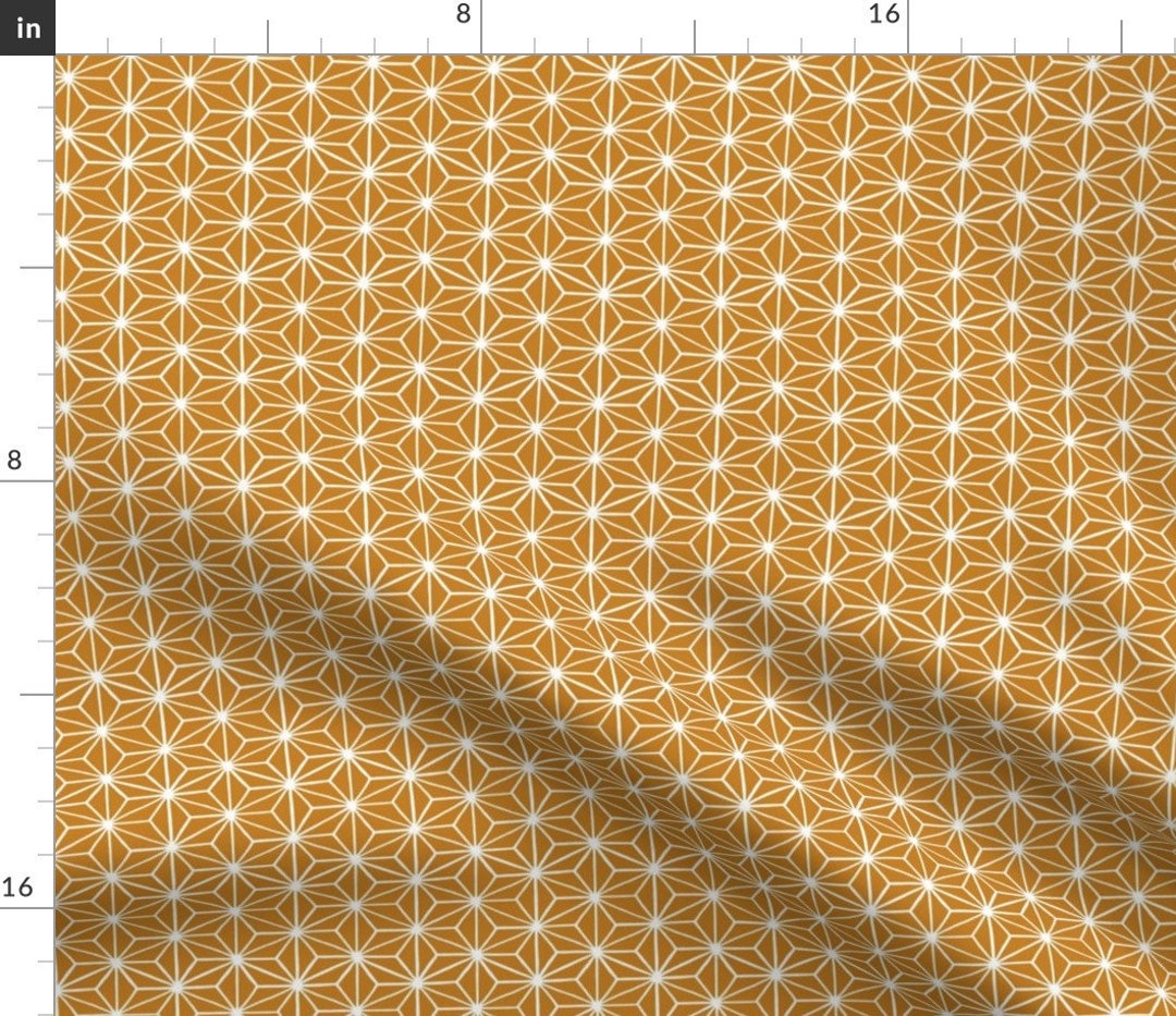 Geometric Star Fabric Star Mirror Caramel by Thistleandfox Orange ...