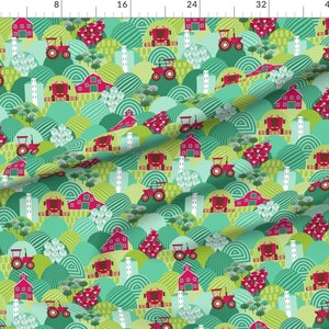 Farming Fabric Little Patchwork Hills by Cjldesigns Farm Barn Green ...