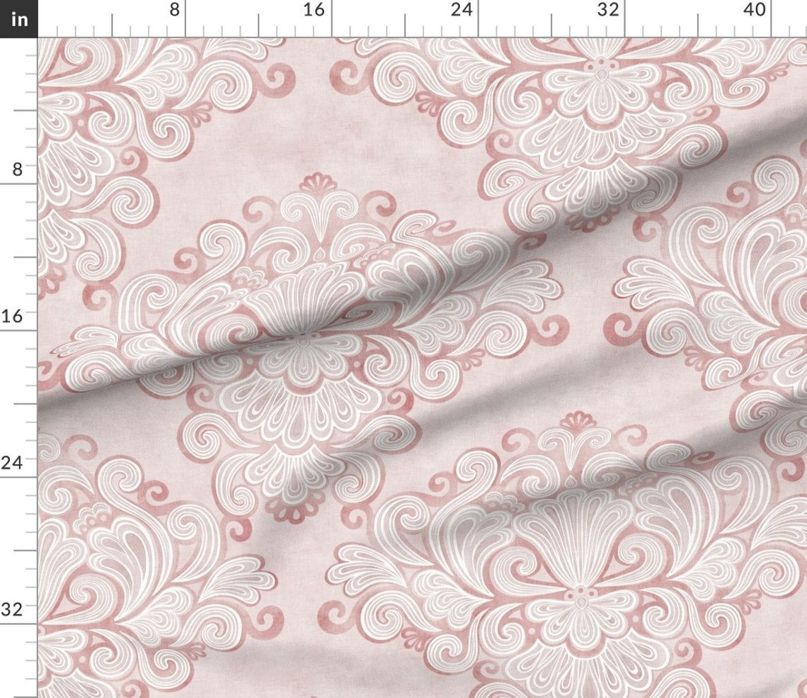 Jumbo Scale Pink Rococo Fabric Romantic Rococo Damask by - Etsy