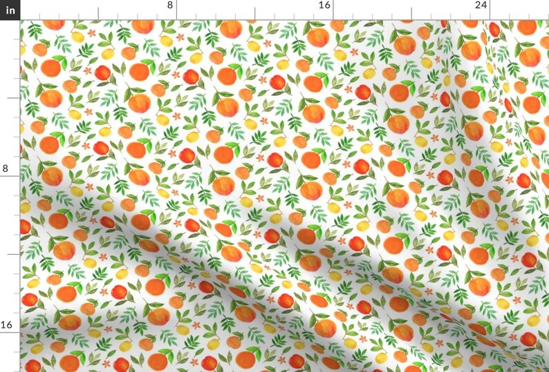 Citrus Fruit Fabric - Frutal Summer by Dariara- Fruit Citrus Orange ...