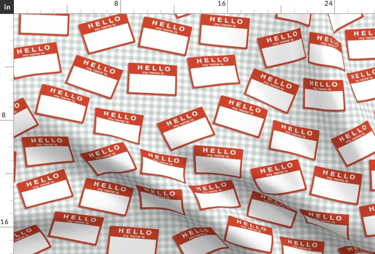 Hello Fabric - Hello My Name Is... by Weavingmajor - Hello Name Label ...