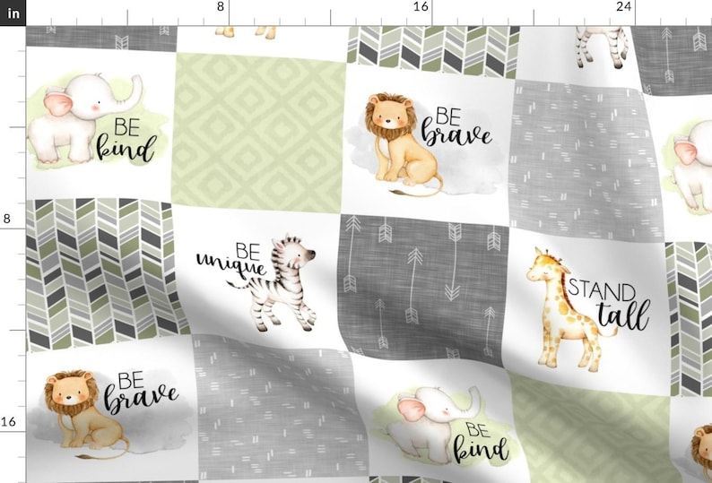 Baby Animals Fabric - Safari Cheater Quilt by Longdogcustomdesigns ...