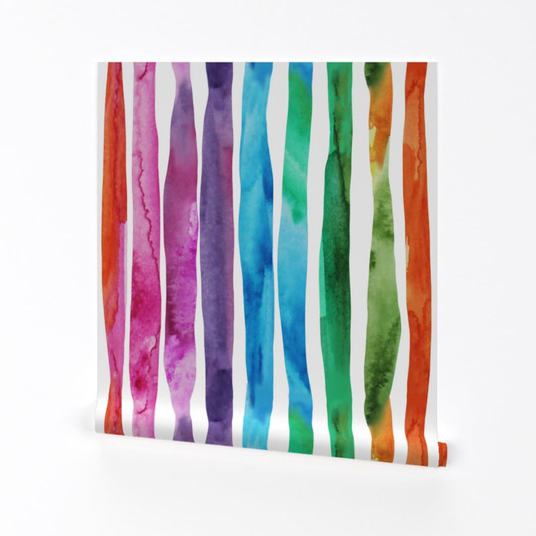 Rainbow Wallpaper Rainbow Stripes by Katiekortman Rainbow Stripes ...