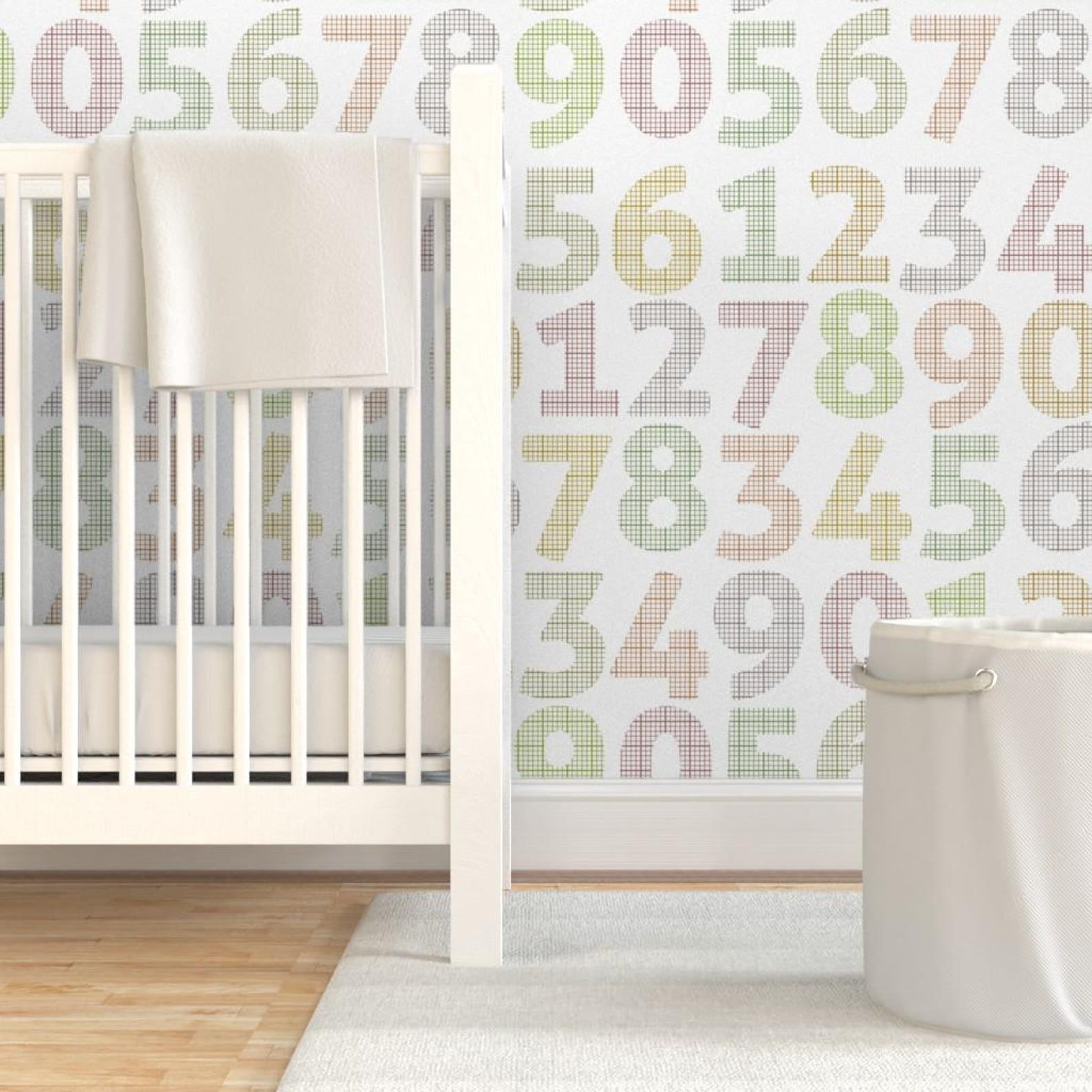 Number Wallpaper - Jumbo Number Grid on White by Weavingmajor ...