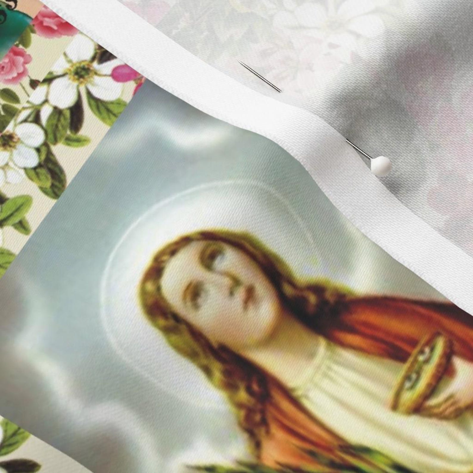 Catholic Saints Extra Wide Sateen Fabric Religious Catholic Saints ...