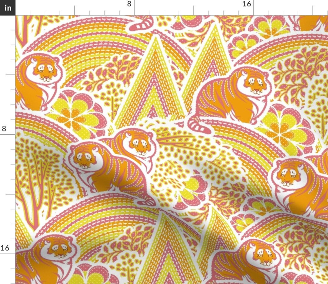 Funny Tiger Fabric Tubby Tigers by Heyletsgetmikey Tiger Forest ...