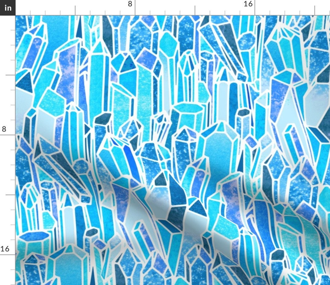 Blue Crystals Fabric Crystals by Jadegordon Crystals Gemstone Rock ...