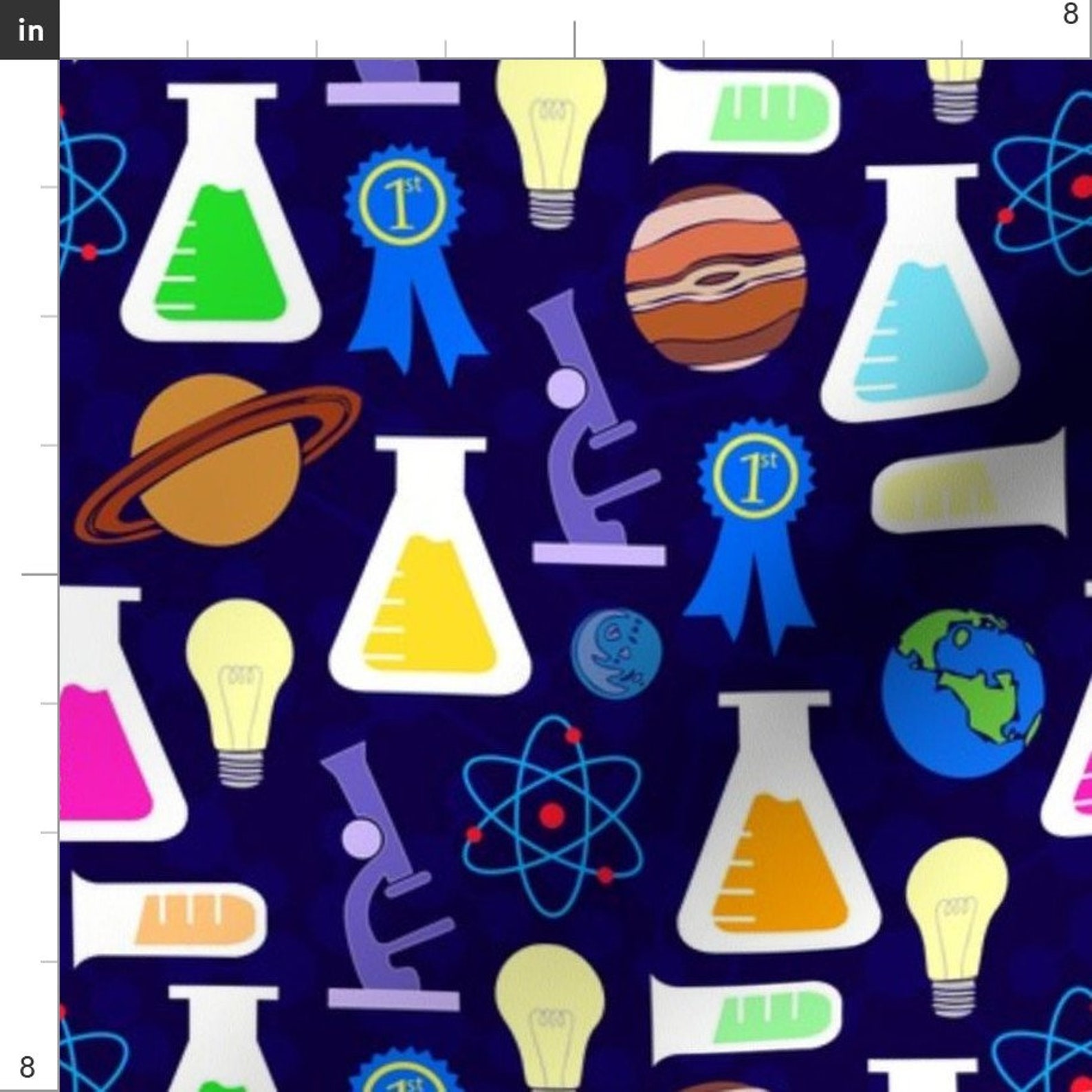 Science Fair Fabric Explore the Science Fair by Illustrative - Etsy
