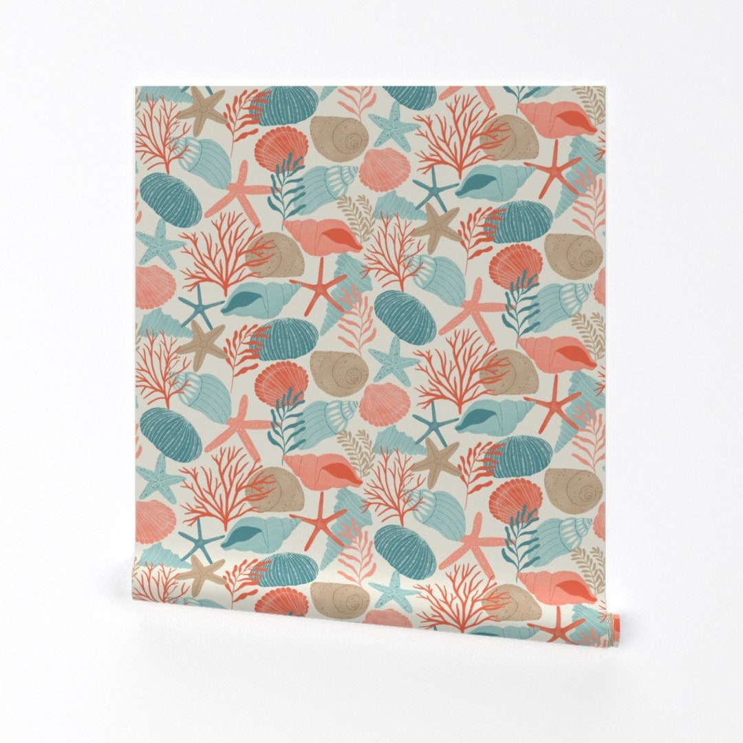 Colorful Seashells Wallpaper Seashells by Monicamota Coastal Nautical ...
