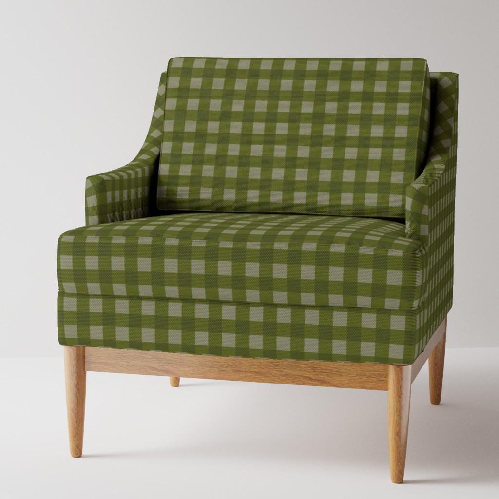 Gingham Pattern Upholstery Fabric- Green Gingham by Palomahenry - Green ...