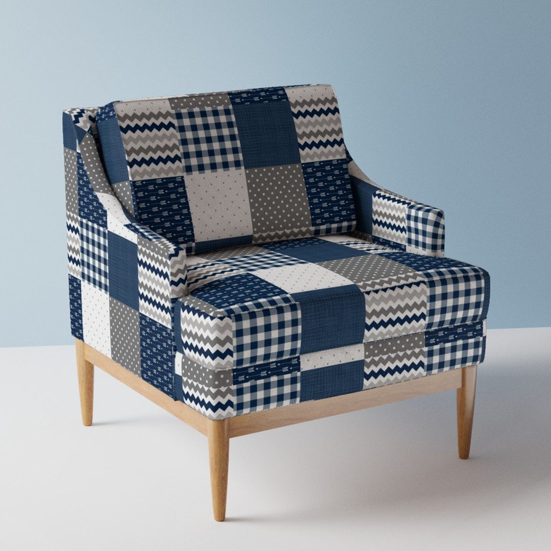 Blue Upholstery Fabric Blue Cheater Quilt by Longdogcustomdesigns ...