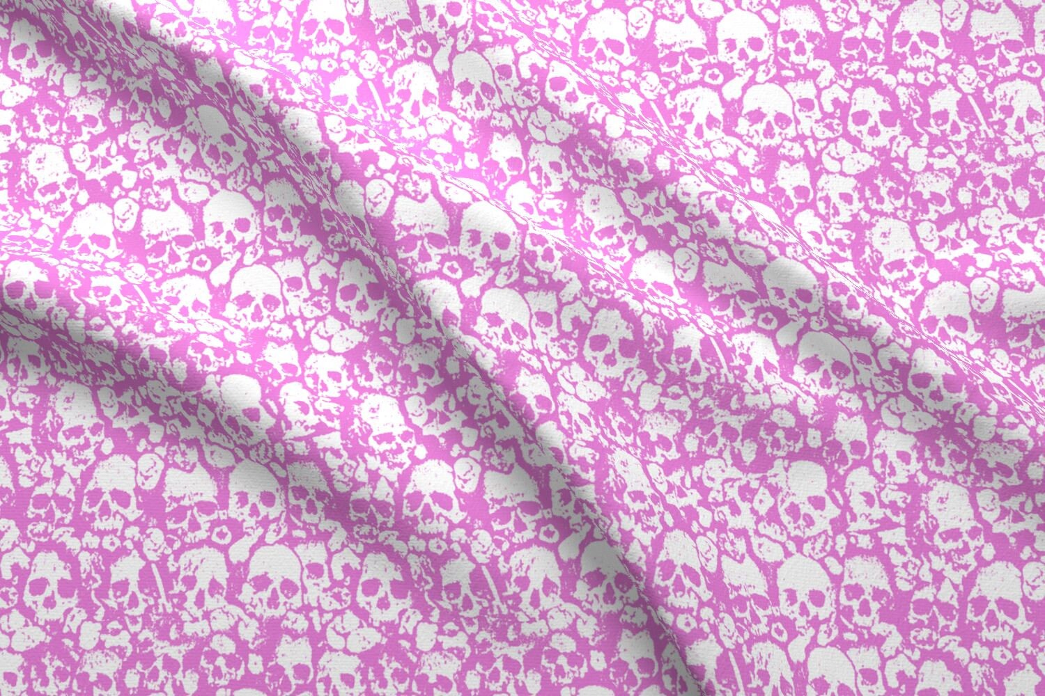 Pink Halloween Skulls Fabric Skull Wall Pink. By Ben | Etsy