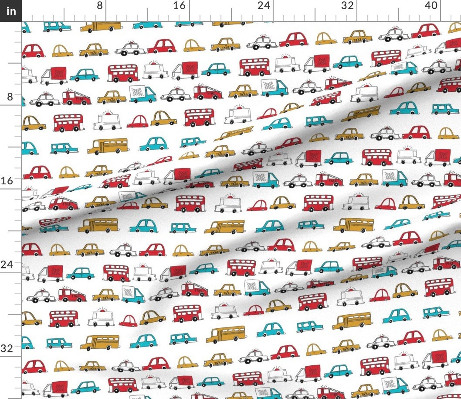 Car Fabric Cars // Baby Boy Fabric Nursery Buses Car Cute - Etsy