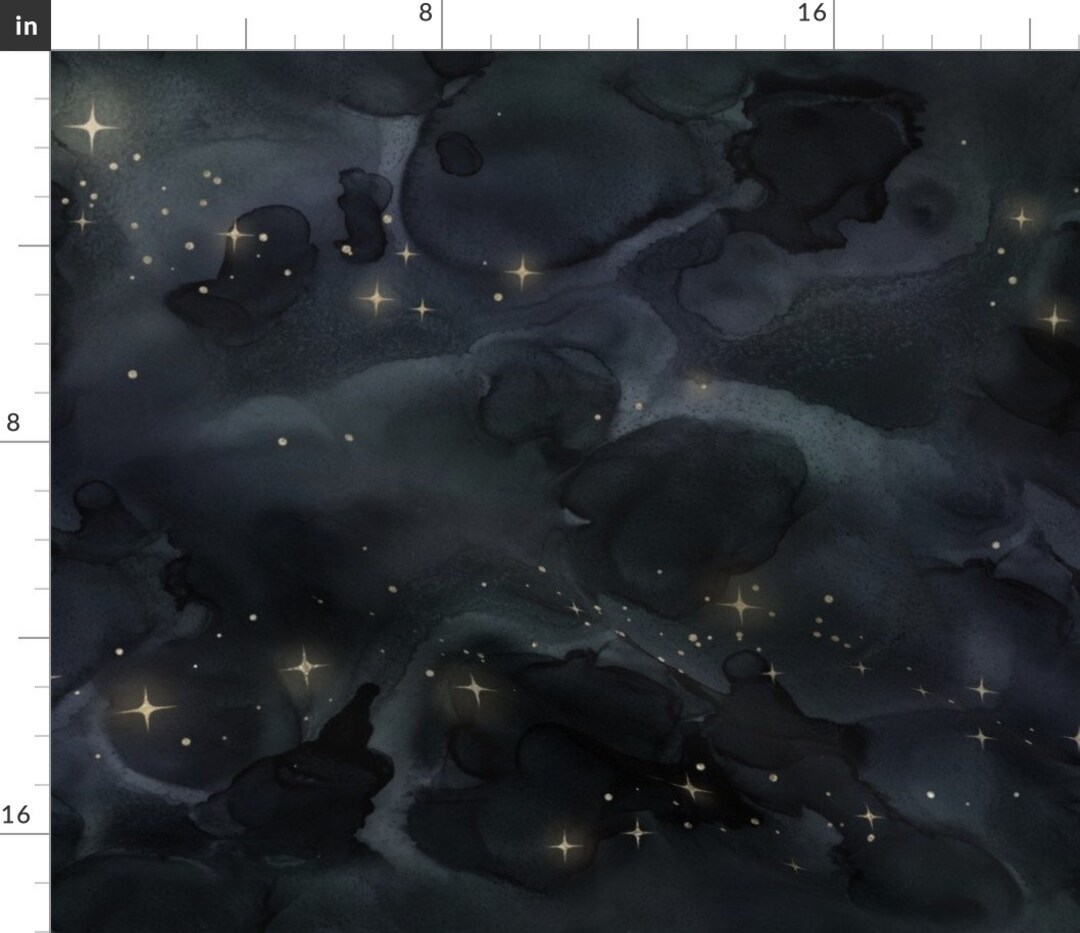 Night Sky Fabric Mystical Night Sky by Sugarpinedesign Blue Black Sky ...