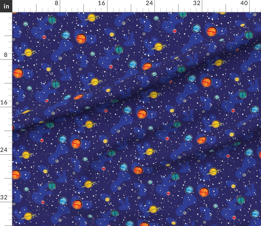 Solar System Fabric Our Solar System by Robyriker Geeky | Etsy