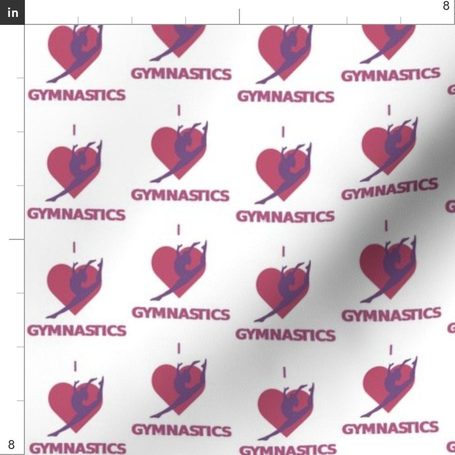 Gymnastics Fabric I Love Gymnastics by Jenniferfranklin - Etsy