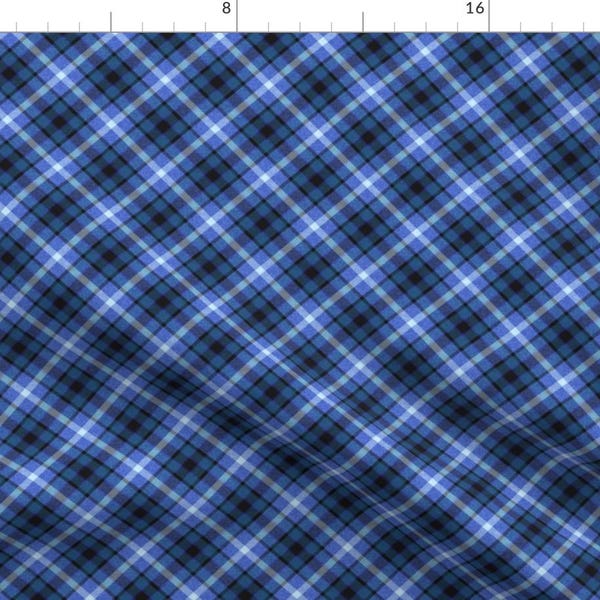Blue Plaid Cotton Fabric - Etsy