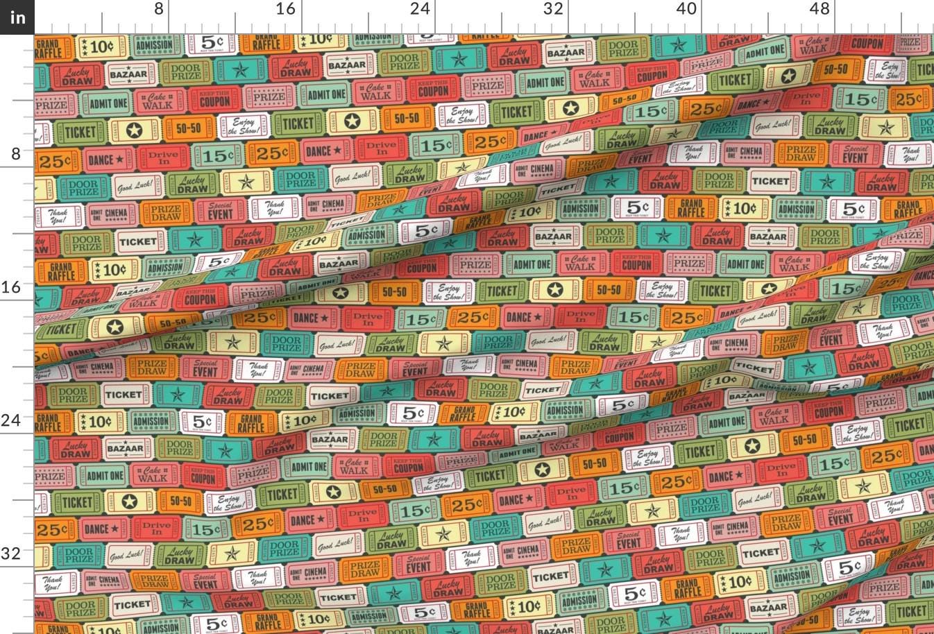 Ticket Fabric - Winning Ticket! by Cynthiafrenette - Retro Tickets ...