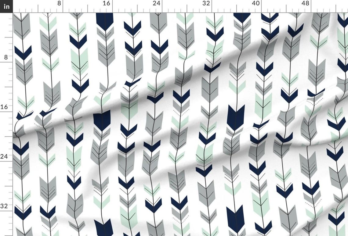Fletching Arrows Fabric - Fletching Arrows Northern Lights White Fabric ...