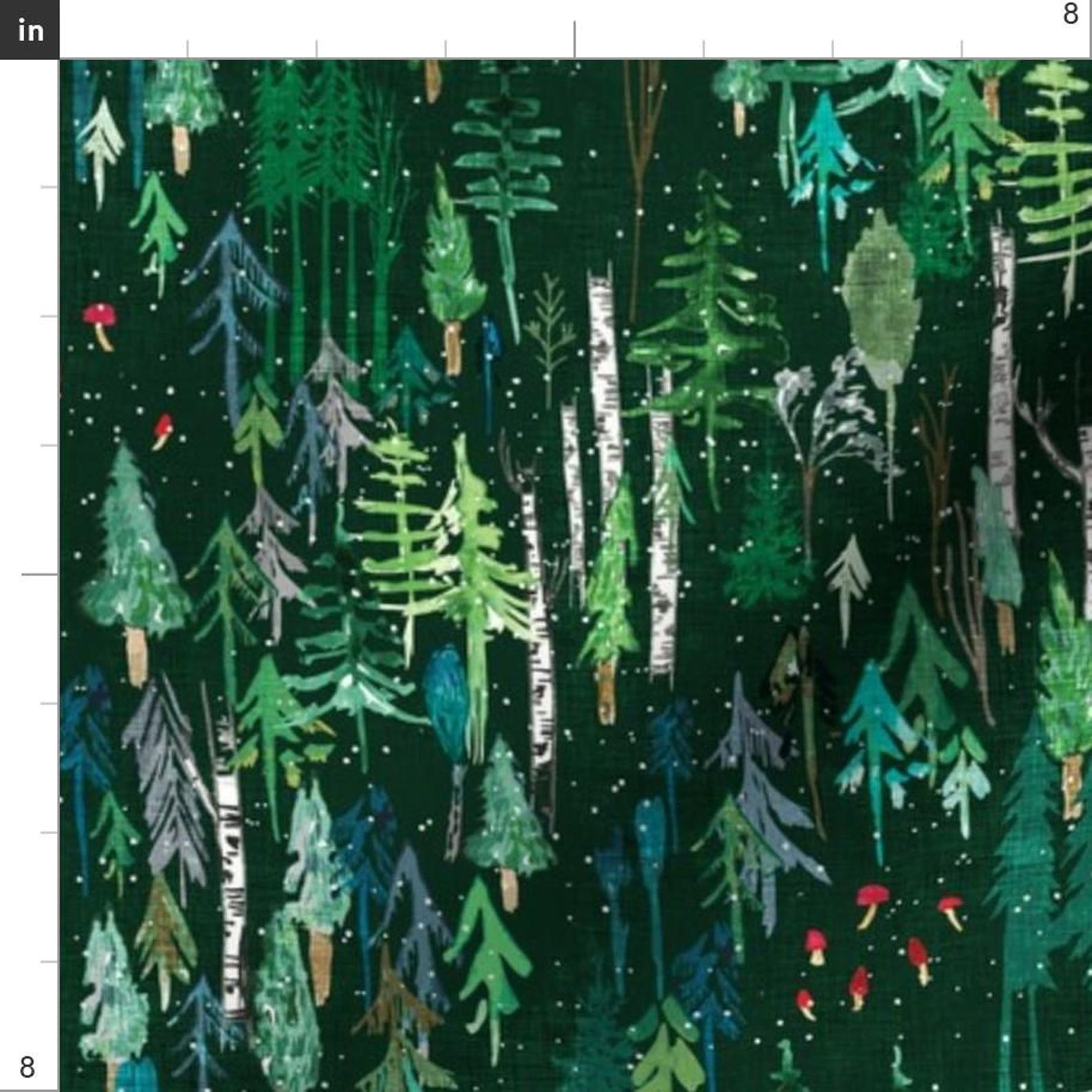 Forest Fabric - Noël Forest (green) by Nouveau Bohemian - Forest ...