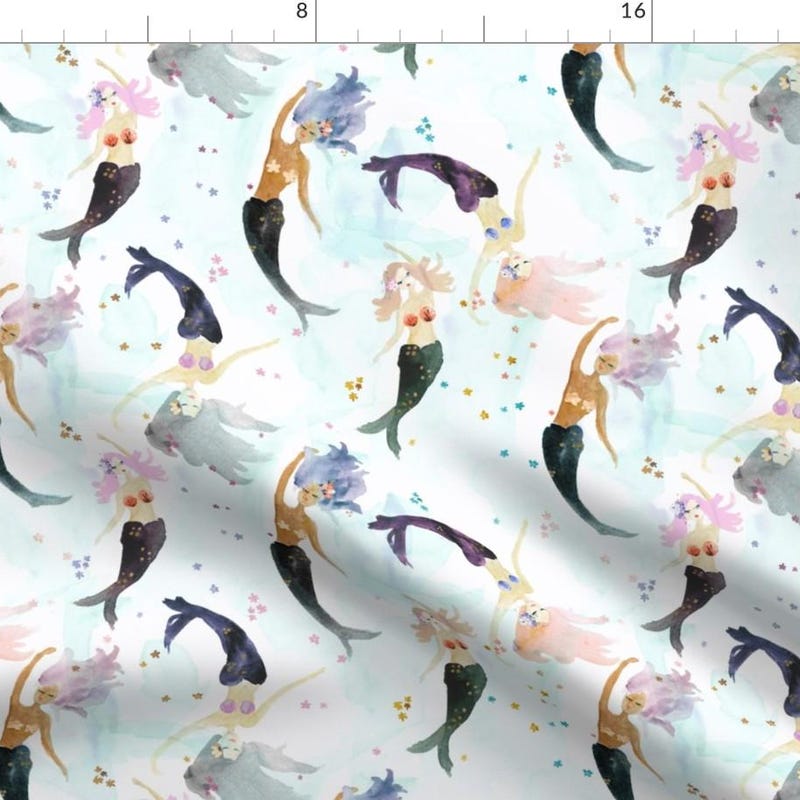 Flannel Mermaid Fabric - Etsy