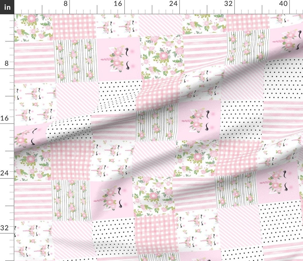 Unicorn Pink Cheater Quilt Fabric Unicorn Cheater Quilt | Etsy
