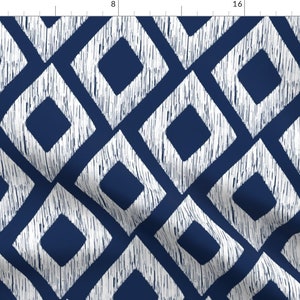 Navy and White Diamond Fabric Scribble Navy 01 by Graceandcruzdesigns ...