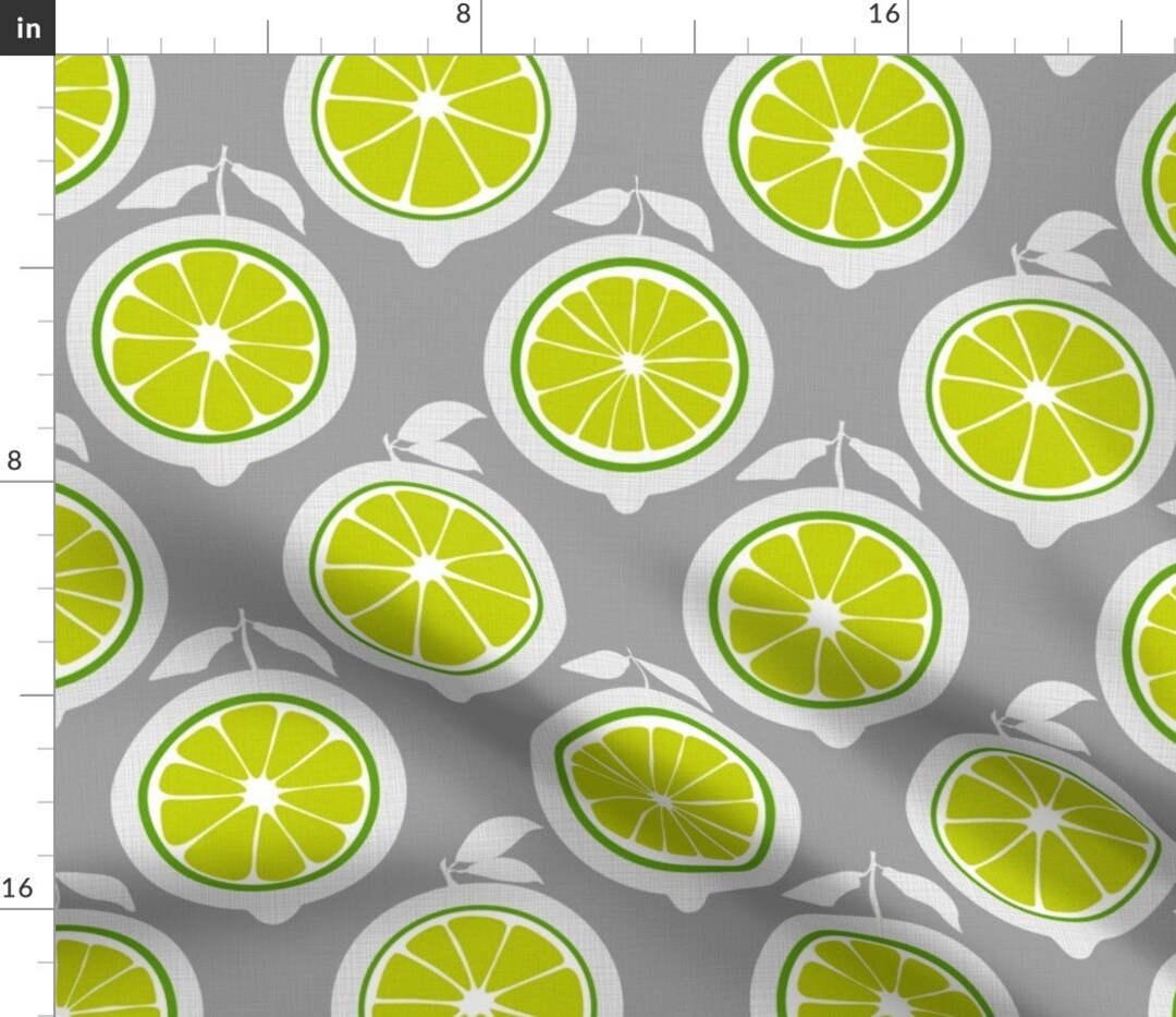 Lime Slice Fabric Julie's Green Lime Grid M by Juliesfabrics Summer ...