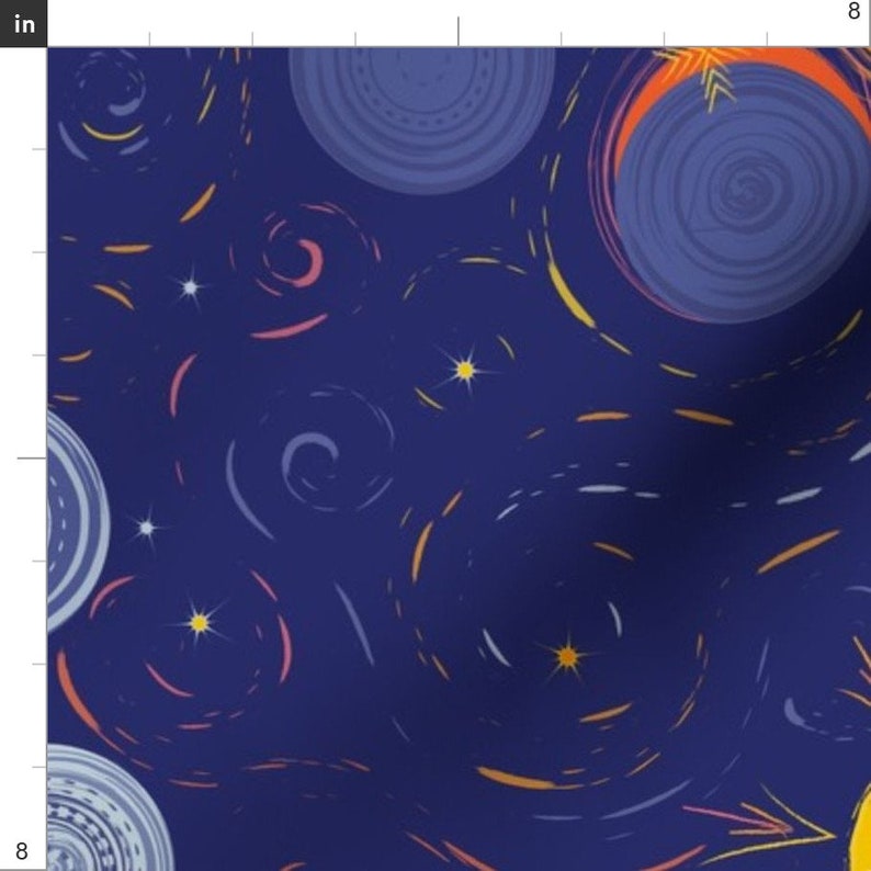 Solar Eclipse Fabric Eclipse by Hootenannit Solar Eclipse - Etsy