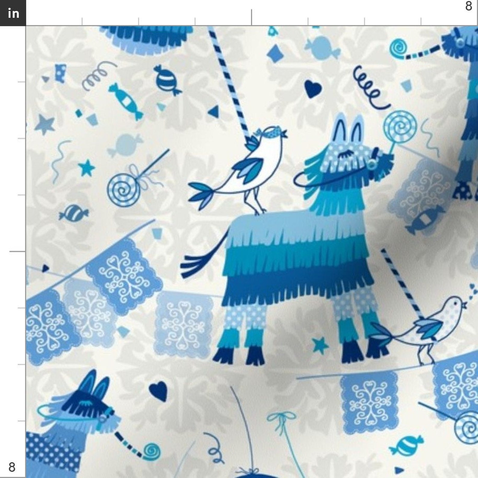 Blue Pinata Party Fabric Pinatas Blue by Designed by Debby - Etsy