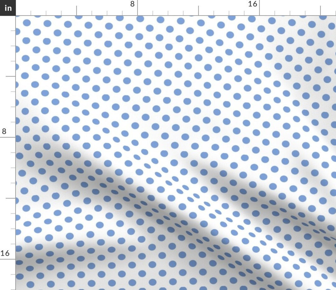 Polkadots Fabric Polka Dots Cornflower Blue By Misstiina Polka dot Simple Blue and White Cotton ...