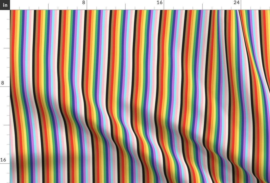 Lgbtqia Fabric - Pride Stripe Vertical by Littlesmilemakers - Queer ...