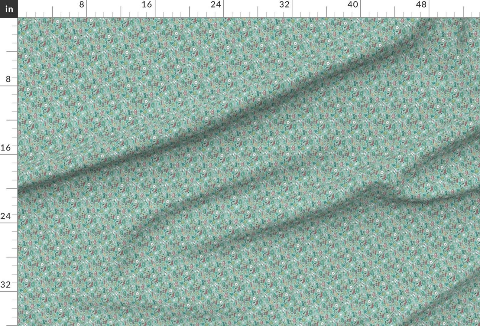 Comic Book Fabric - Rotated - Comic Speech Text Bubbles Mint Green Tiny ...