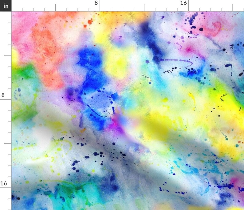 Watercolor Fabric Watercolour Rainbow Wash by - Etsy
