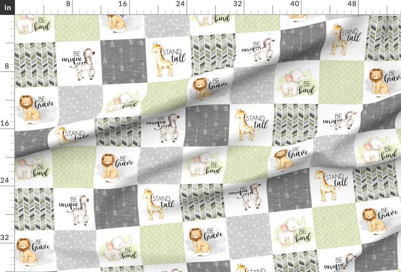 Baby Animals Fabric - Safari Cheater Quilt by Longdogcustomdesigns ...