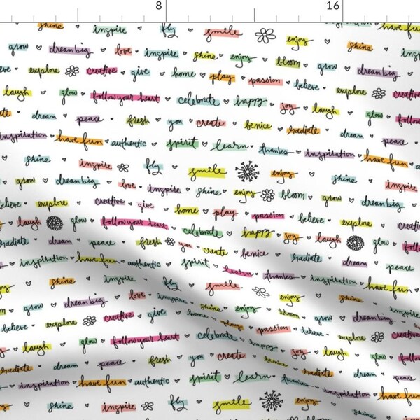 Text Print Fabric - Etsy