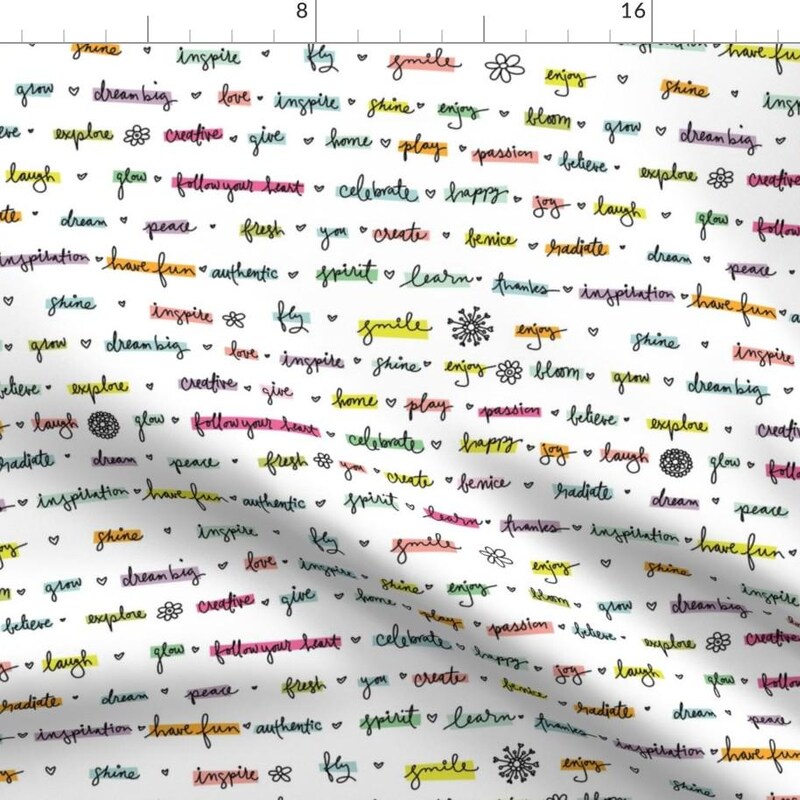 Text Print Fabric - Etsy