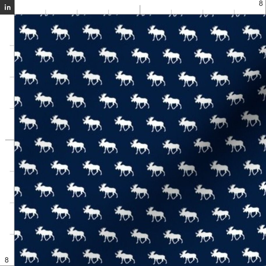 Moose Fabric micro Print Moose by Littlearrowdesign | Etsy