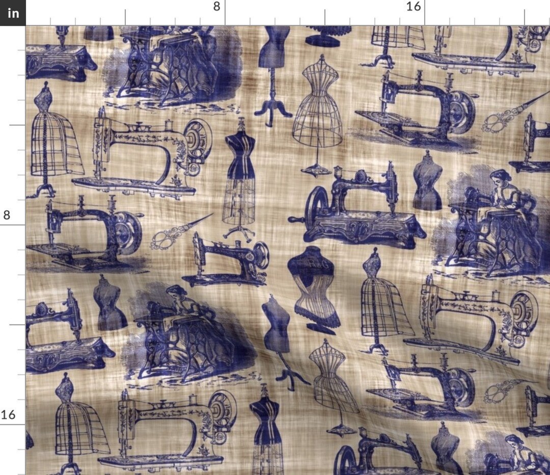 Victorian Sewing Toile Fabric Vintage Sewing Toile by Bonnie Phantasm ...