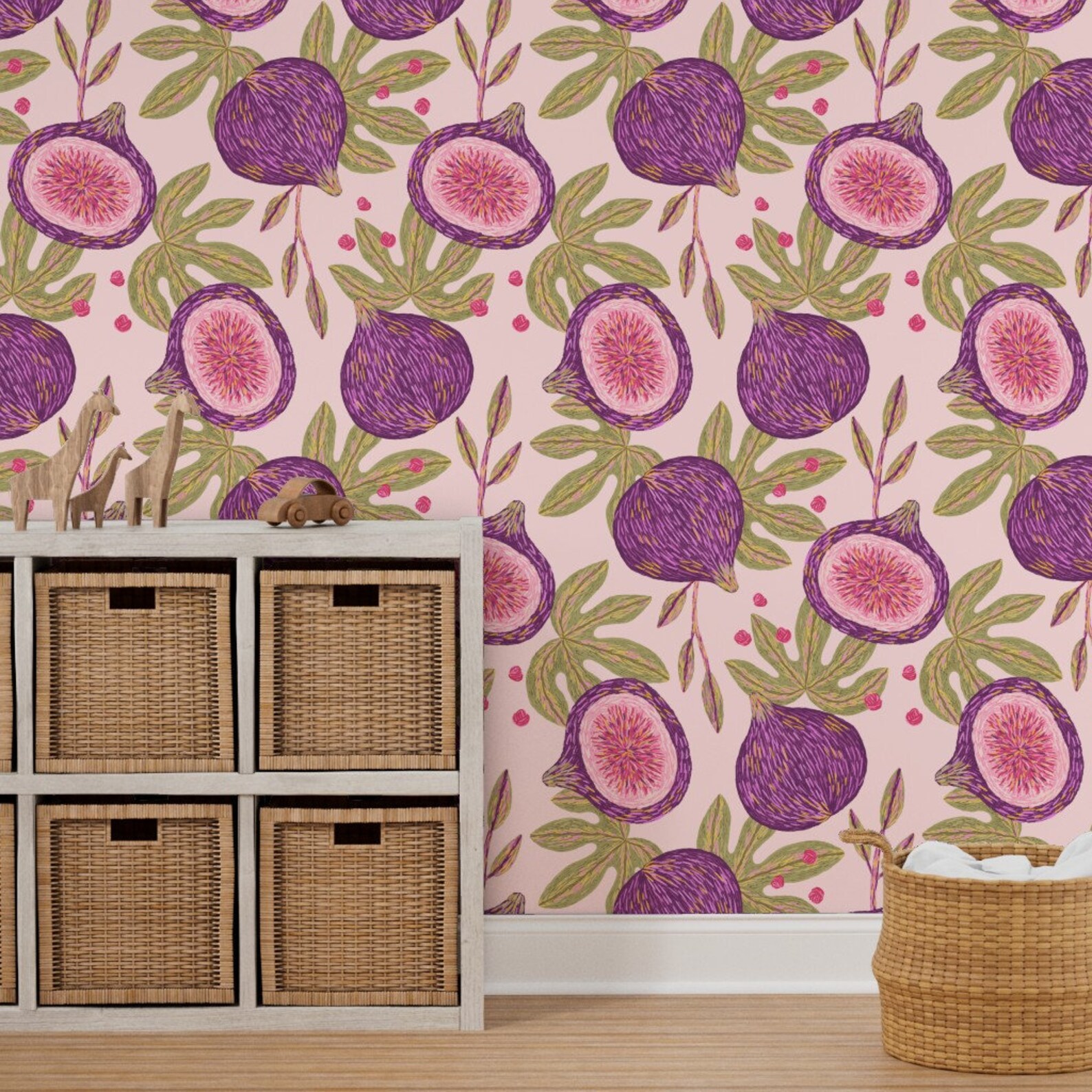 Botanical Figs Wallpaper Figs Embroidery by Kondratya - Etsy