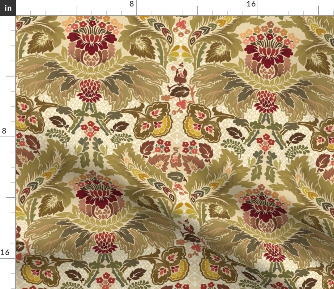 Victorian Fabric Victorian Flowers Earthy Colors by Design_dannick ...
