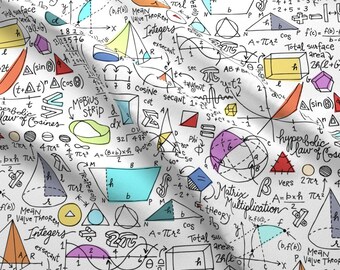Math Fabric Math Equations By Thin Line Textiles Math