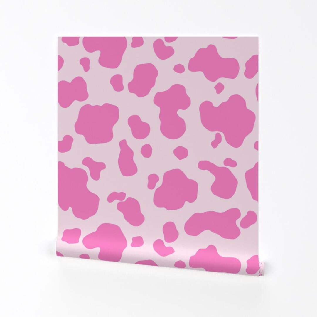 Pink Cow Spots Removable Peel and Stick Wallpaper - Western Kitsch ...