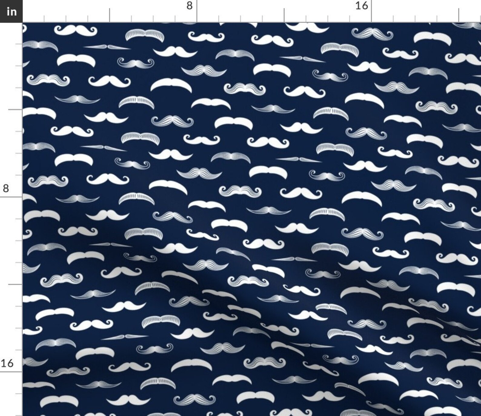 Facial Hair Fabric Mustaches on Navy by Littlearrowdesign - Etsy